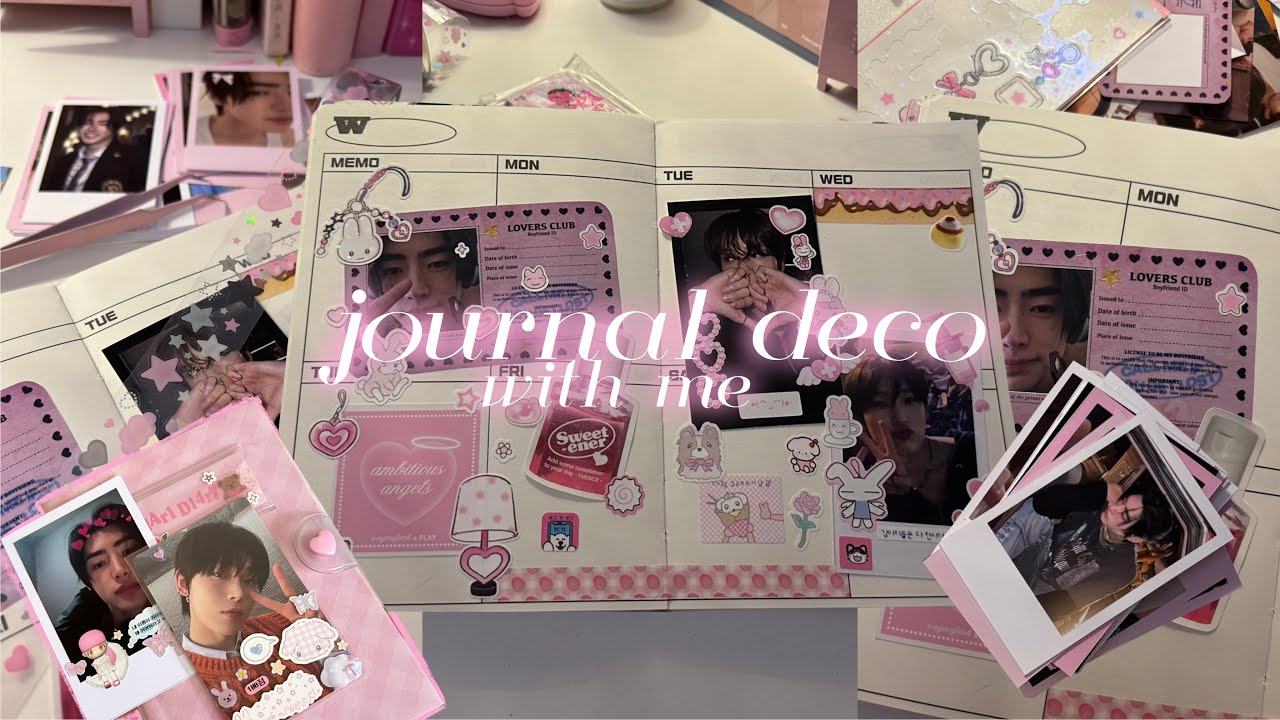 🎀 journal deco with me | polco, journal spread - YouTube