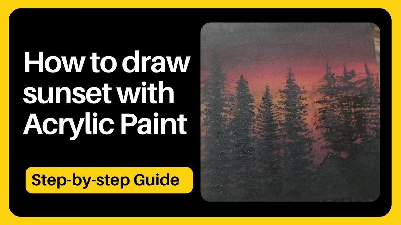 Easy Sunset Acrylic painting Tutorial for Beginners - YouTube