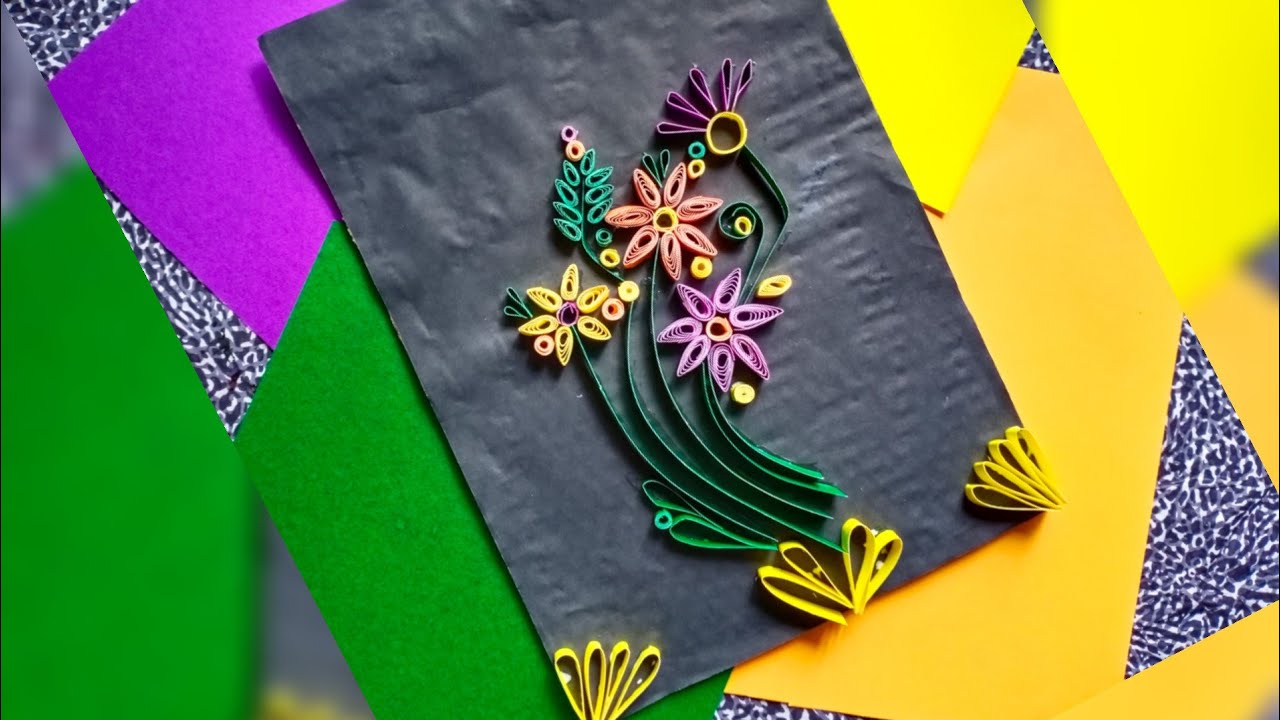 Quilling Paper Art/ Simple Craft for Kids/ Quilling/ Table Decor - YouTube