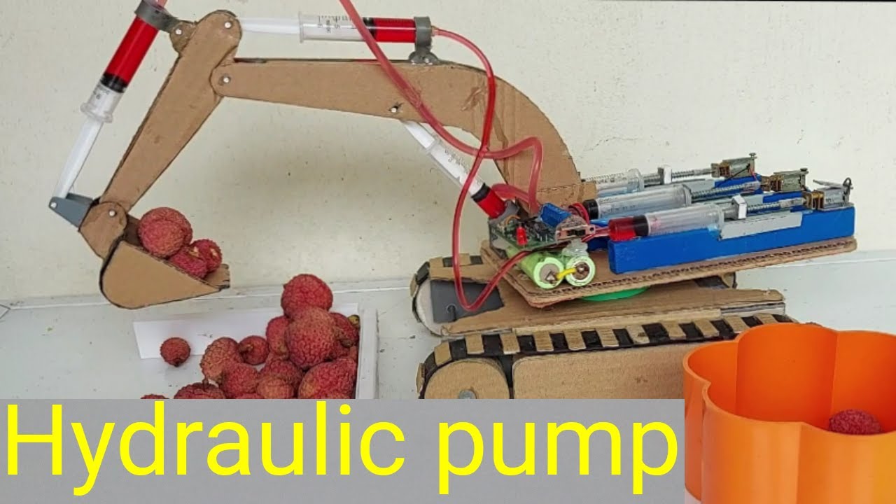How to make a hydraulic pump for a homemade excavator - YouTube