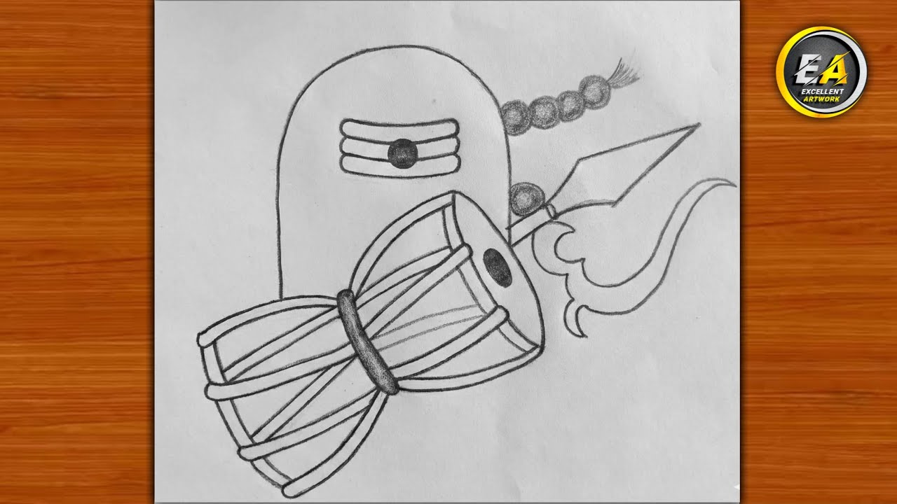 How to Draw Shiv ling | How to Make Trishul Drawing Easy | Step by Step ...