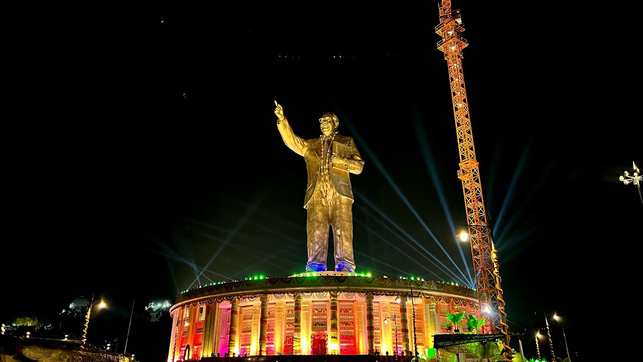 Beautiful Laser Show at Ambedkar Statue at Tank bund | 125 Feet ...