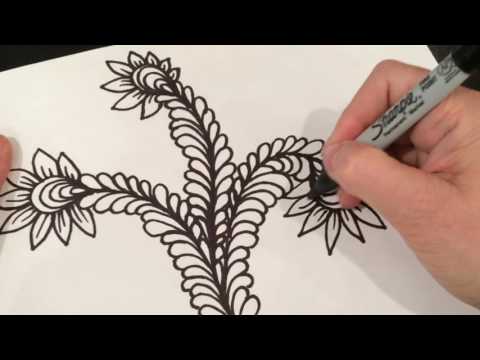 ASMR Doodle: Vines, flowers & Curly Q's (sound only, doodling, zentangle, Youtube, video) - YouTube