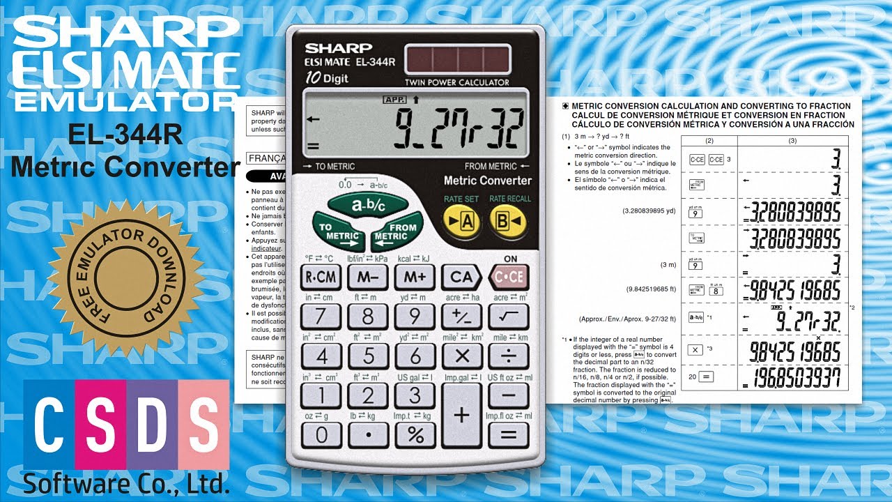 SHARP EL-344R Emülator free download and examples - YouTube