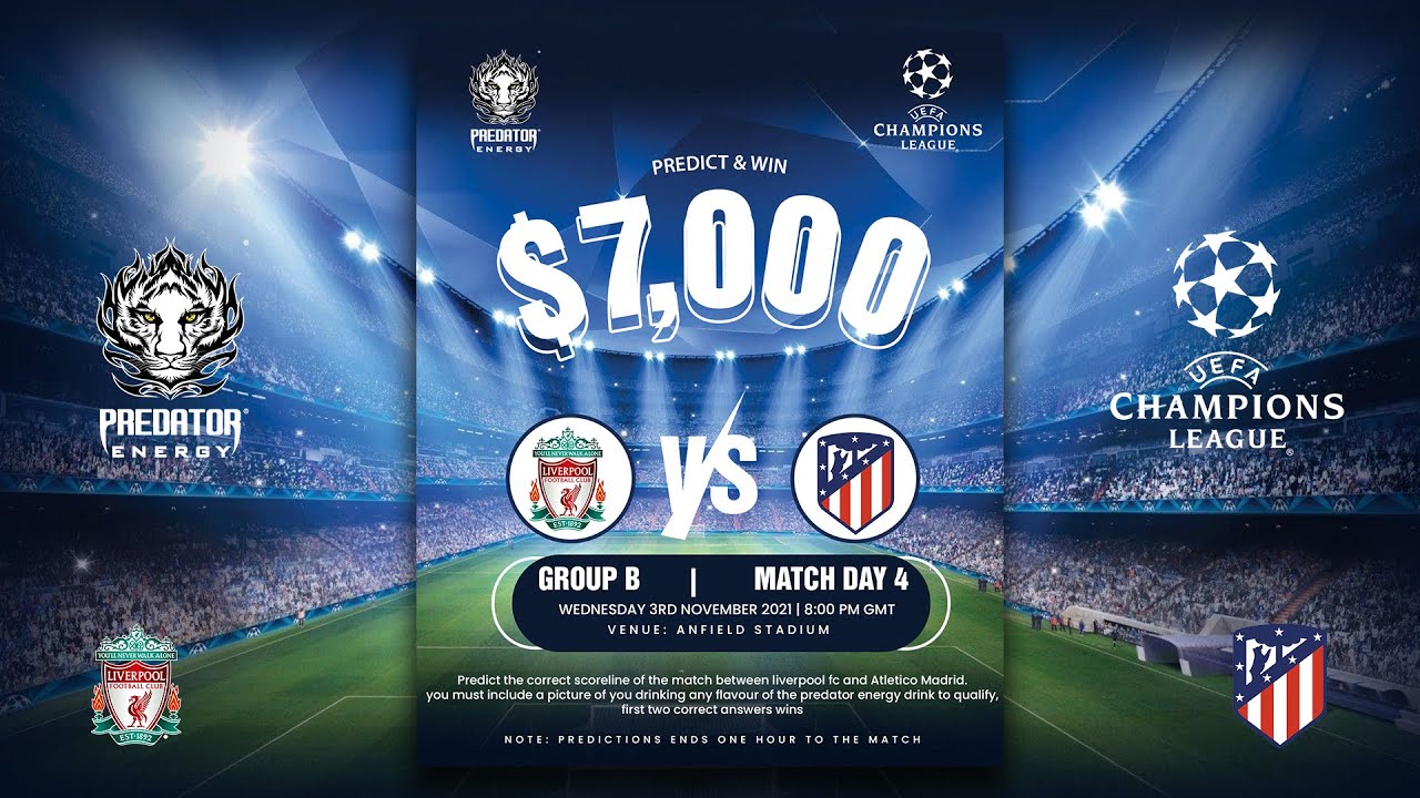 Predict and Win Flyer in Photoshop | Liverpool Fc Vs Atletico Madrid ...