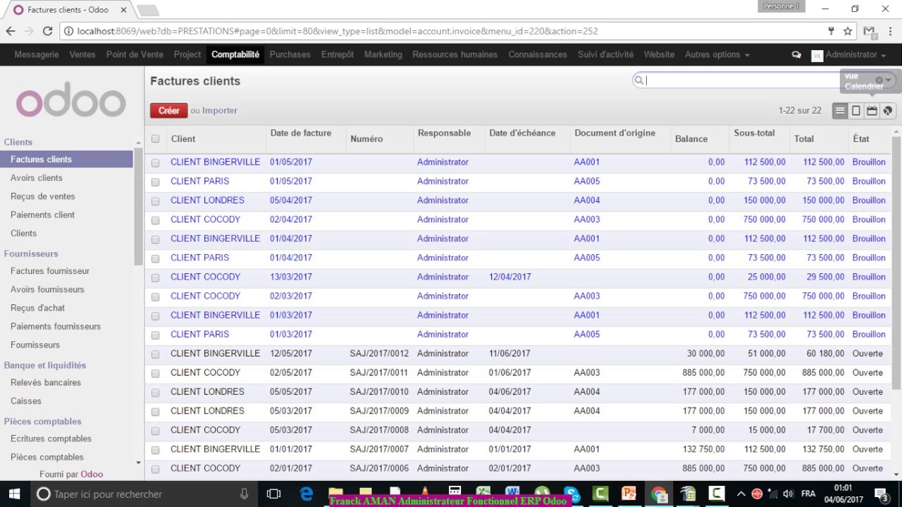 TABLEAUX DE BORD AVEC L'ERP Odoo - YouTube