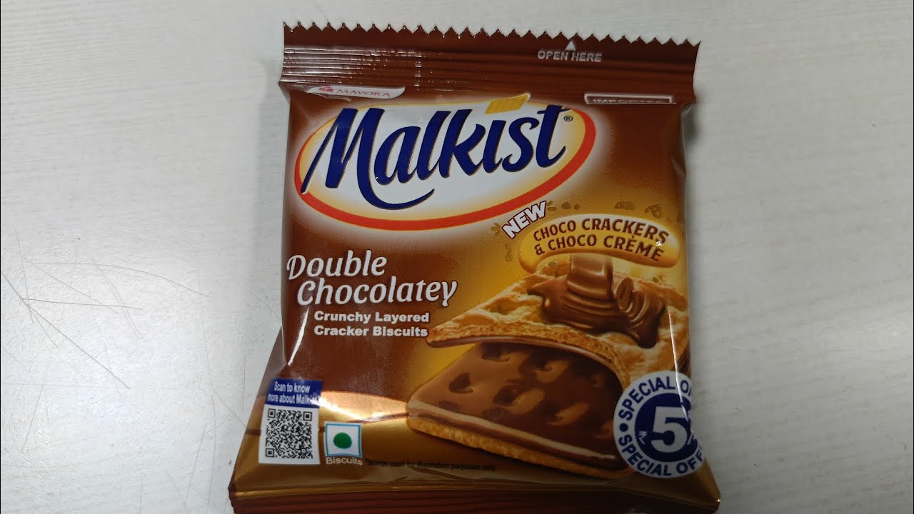 Malkist double chocolatey biscuit unboxing - YouTube
