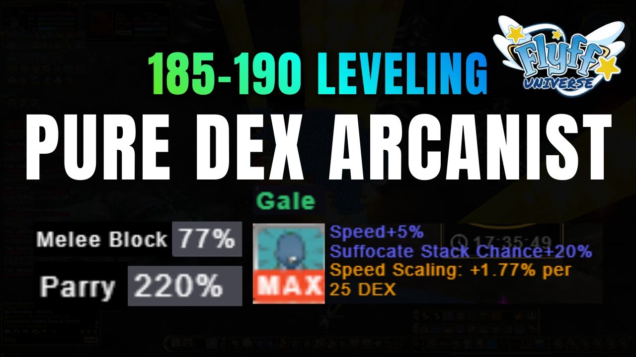 Flyff Universe Arcanist Pure Dex Gale Build 185-190 Leveling | Lawolf ...