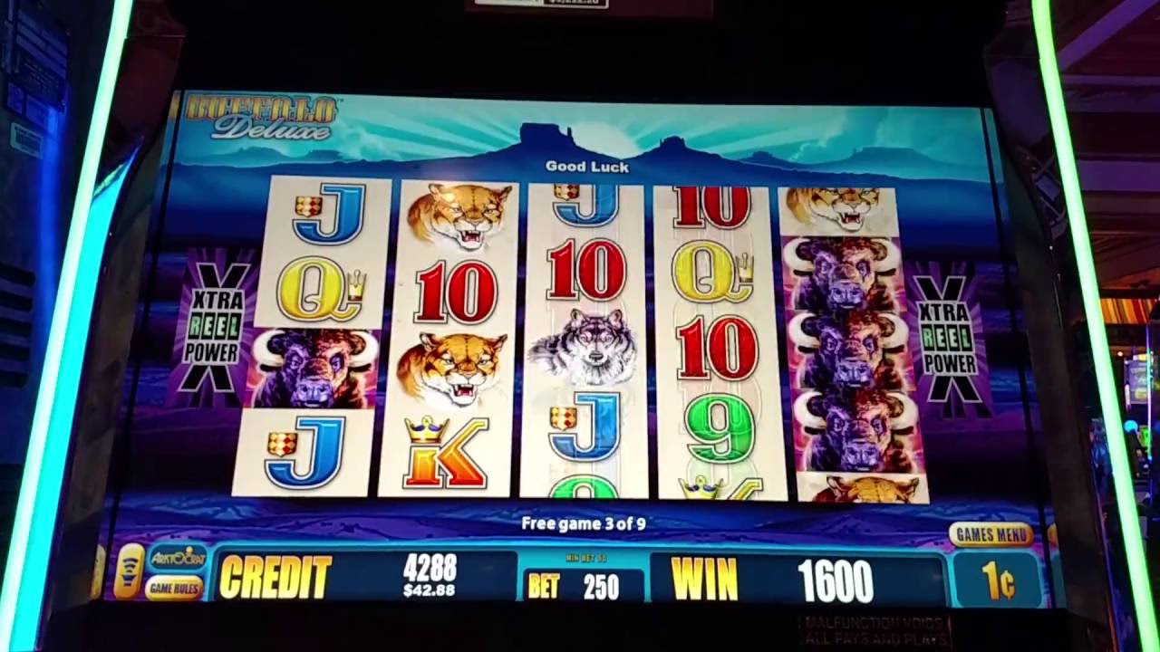 Good WIn Buffalo Deluxe Max Bet Free Spin bonus $2.50 bet slot machine ...