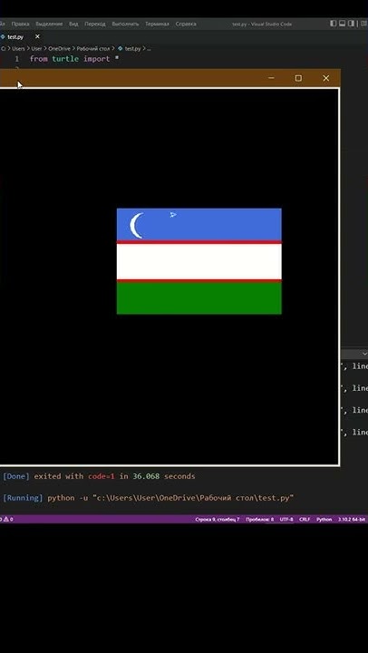Uzbekistan flag in python #shorts - YouTube