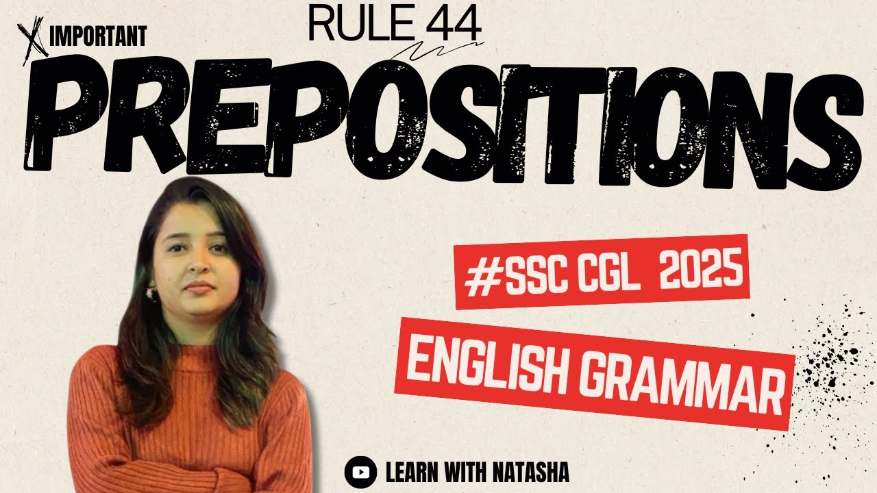 Important Prepositions for SSC CGL | Grammar Rule 44 Explained - YouTube