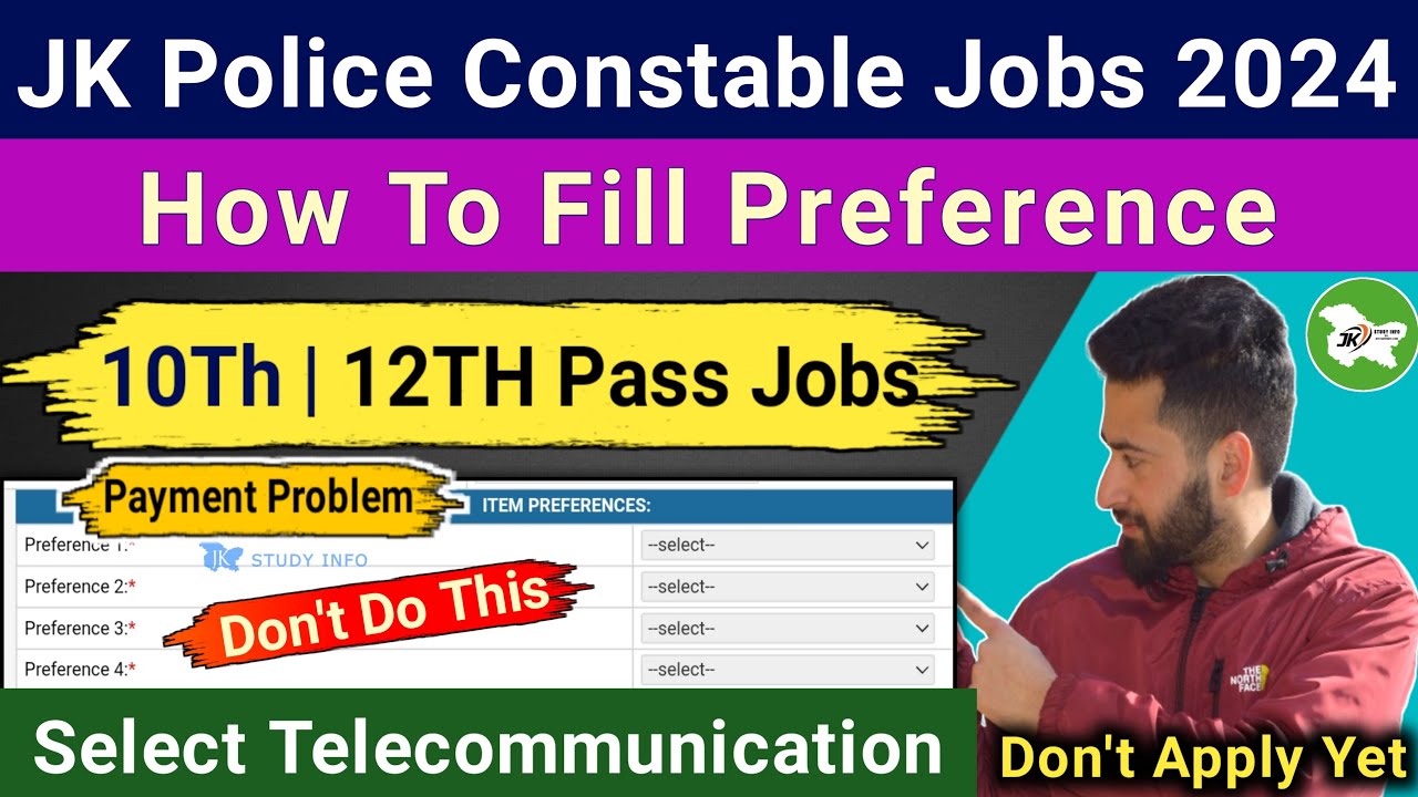 JK Police Constable Online Form 2024 | JKSSB Constable Preference ...
