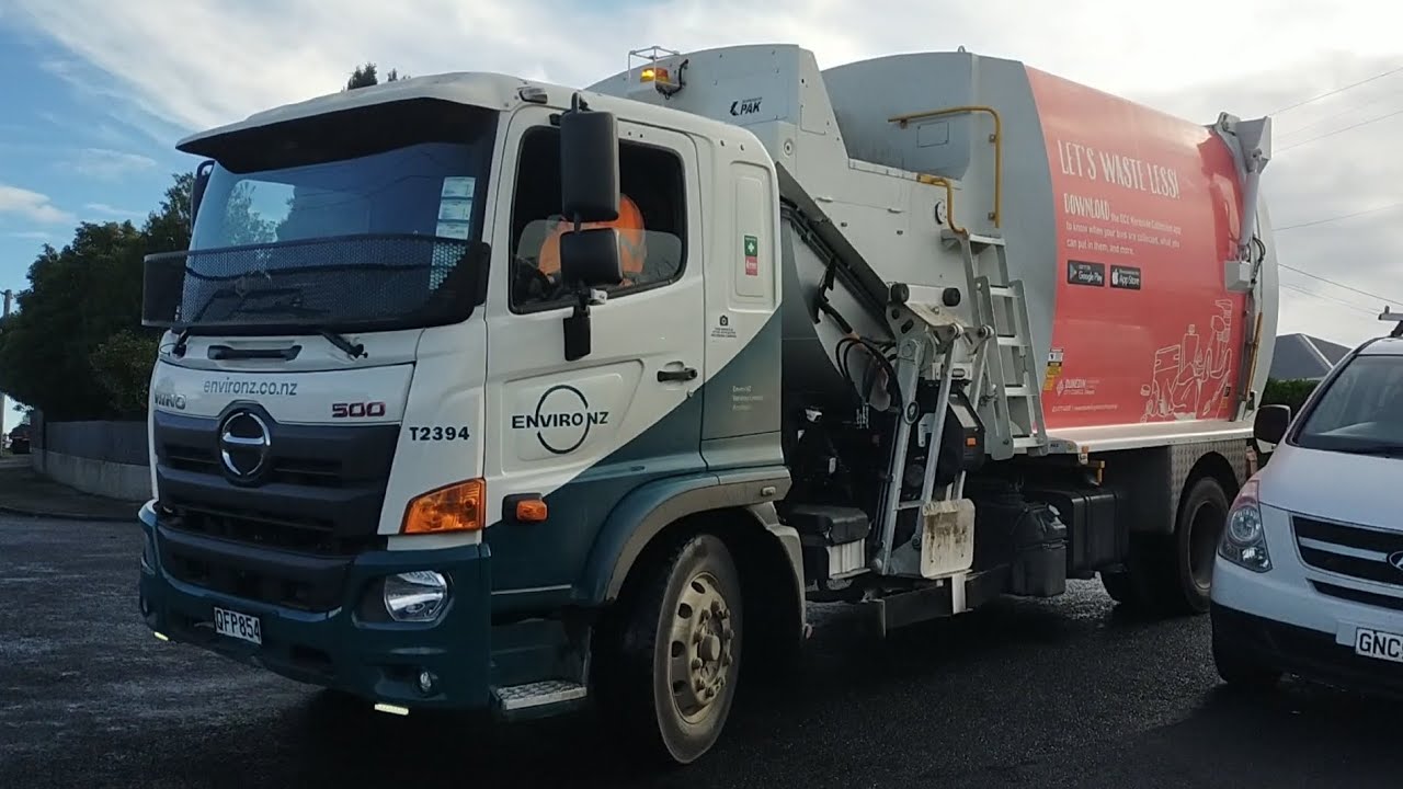 Enviro NZ Waste Truck T2394 in my Grammy's area, (Friday) 20/06/25. Pt ...