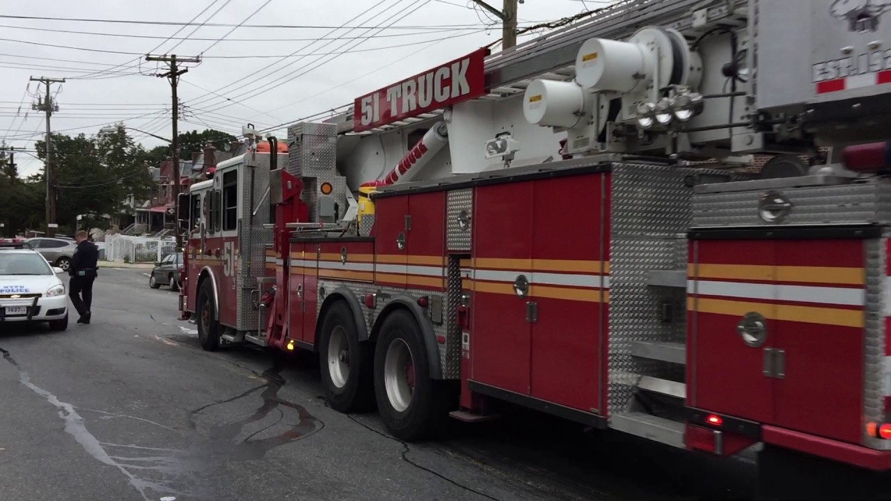 FDNY TOWER LADDER 51 TAKING UP FROM A 10-75 ALL HANDS FIRE ON PAULDING ...