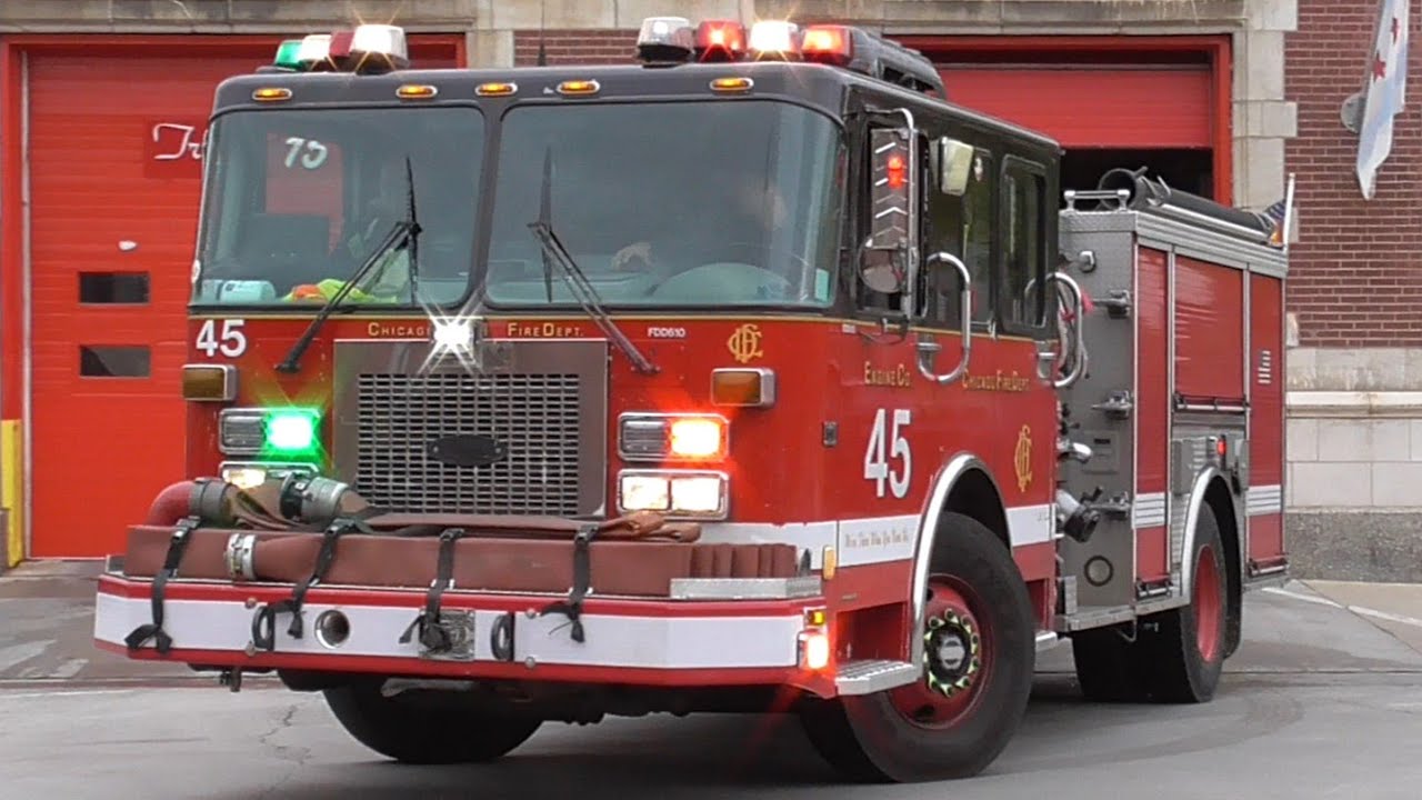 Chicago Fire Dept. Engine 45 Responding - YouTube