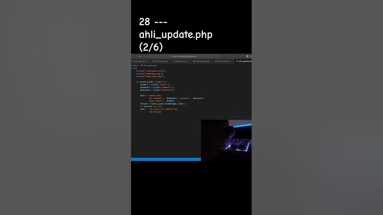 28 --- ahli_update.php(2/6) #coding #css #html #javascript #php #webdevelopment #asmr #keyboard ...