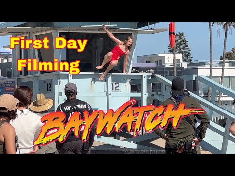 First Day of Filming the Reboot of the T.V. show Baywatch / A real life rescue by a real Lifeguard
