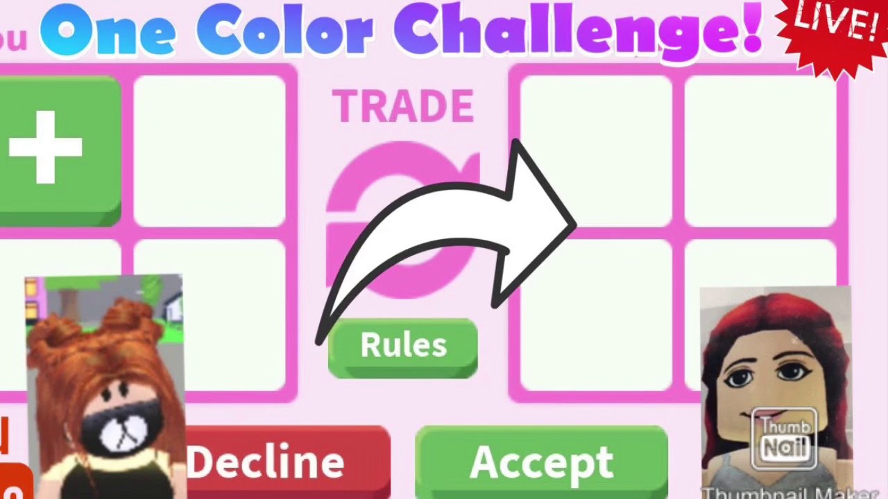 One Color Trading Challenge In Adopt Me! -Roblox - YouTube
