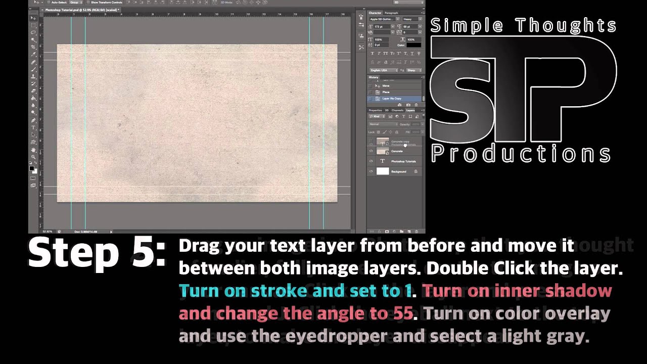 6 Step: Photoshop CS6 Engraved Text Tutorial - YouTube