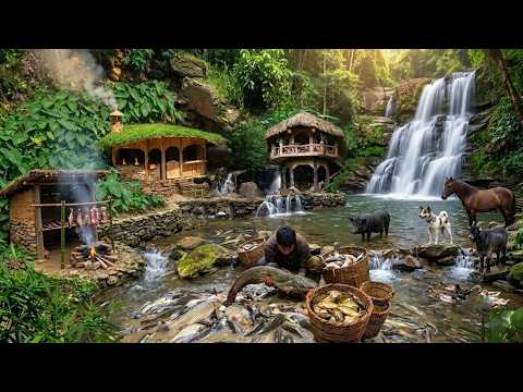 Full Video: 33 Days of Survival, Building, Hunting & Fishing | An Inspiring Life in the Deep Forest