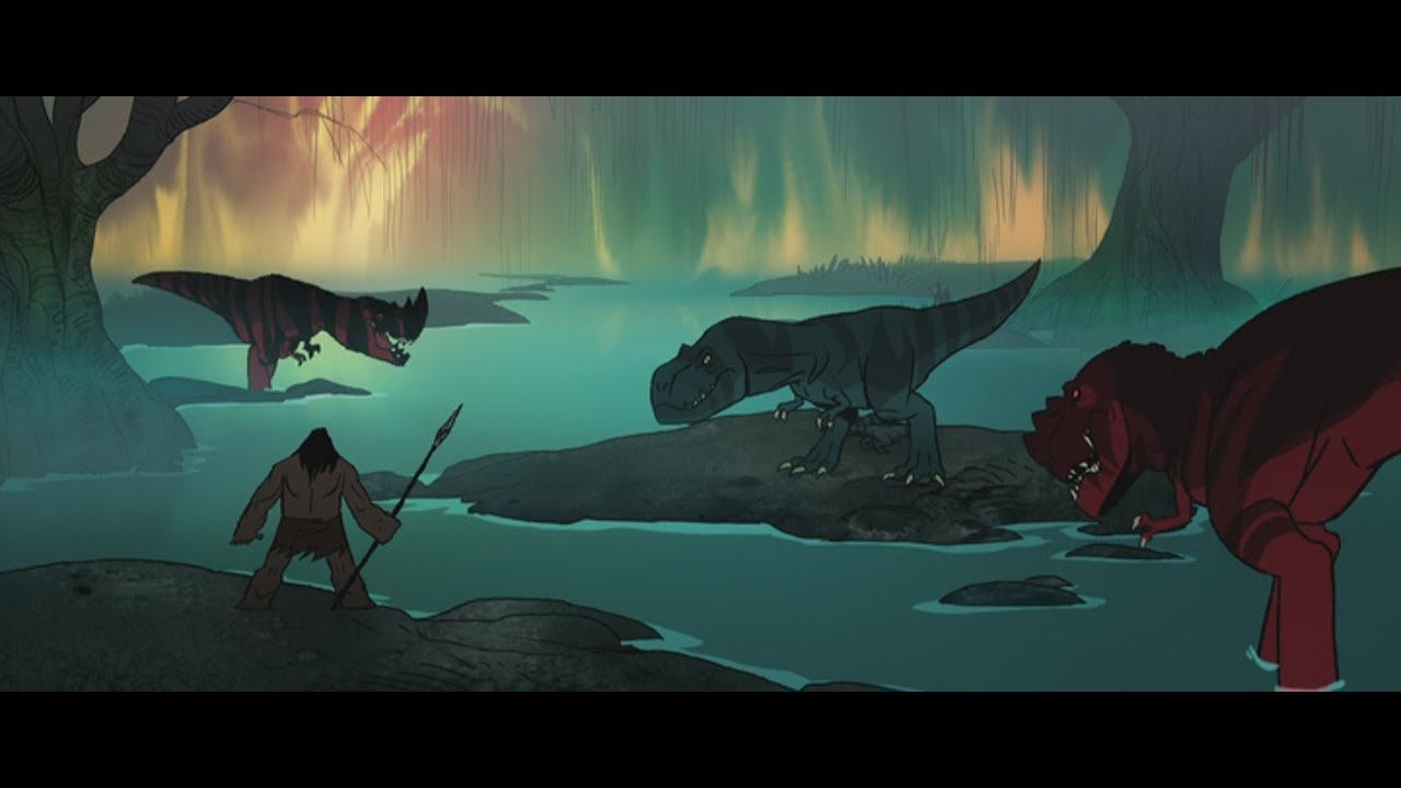Genndy Tartakovsky's Primal | Spear and Fang vs. Tyrannosaurid Trio ...