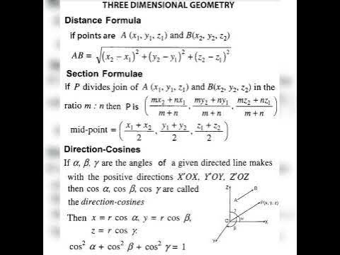 Three Dimensional Geometry All Formulas | By Prince.S.Gupta | #youtubeshorts #youtube #maths # ...