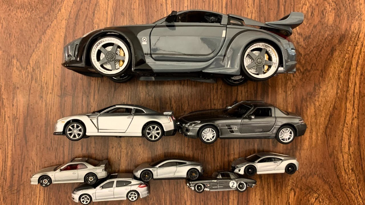 Grey & Silver Diecast Cars: Porsche, Nissan 350Z, GT-R, Tesla, Viper ...