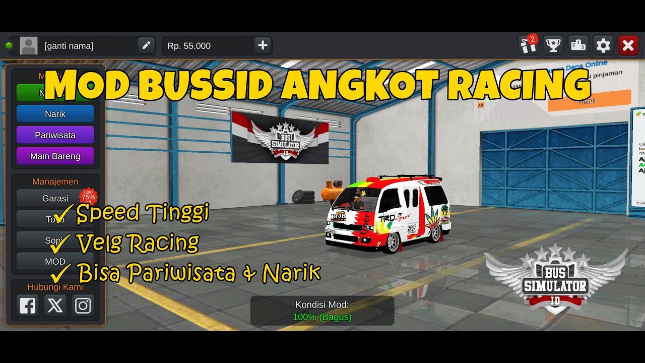 CARA PASANG MOD BUSSID ANGKOT RACING - YouTube