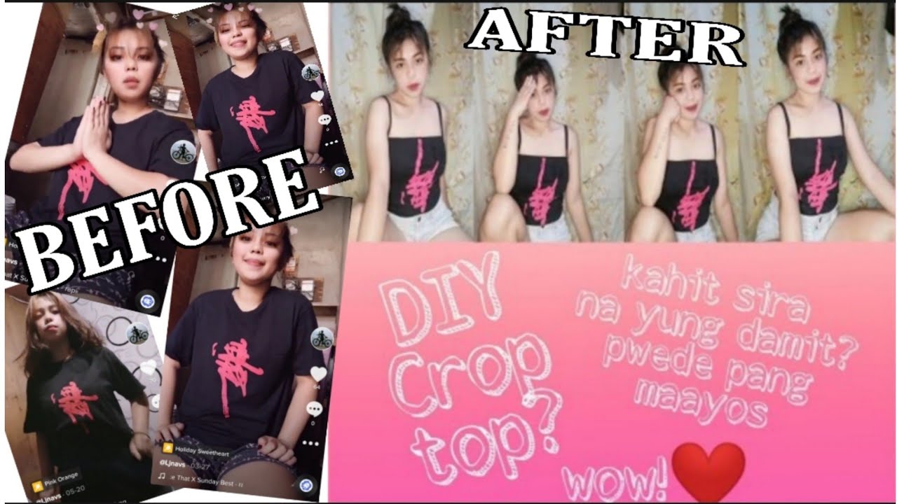 DIY crop top! Sa sirang damit na? Wow! Haha - YouTube