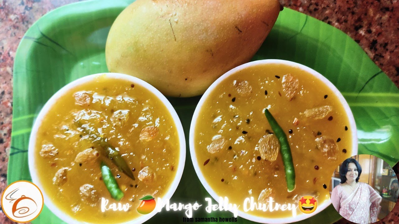Raw Mango 🥭 Jelly Chutney| 🥭Mango Pulp Chutney|টক, ঝাল মিষ্টি কাঁচা আম ...