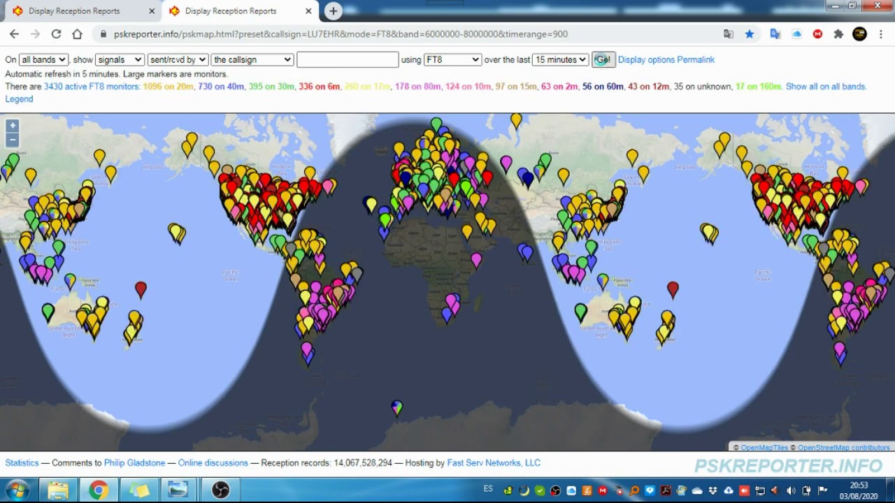 LU7EHR * FT8 - PSK Reporter - Reporte automatico de propagacion en ...