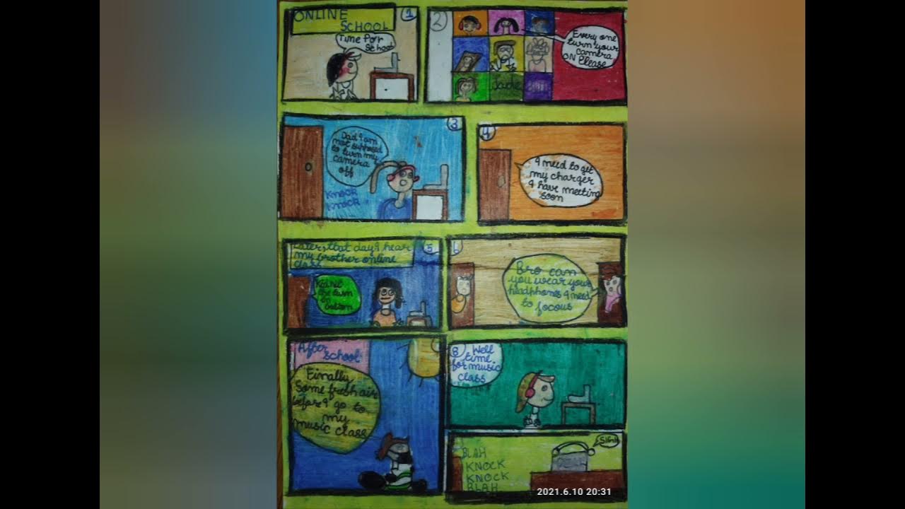 ONLINE CLASSES COMIC- STRIP FOR SCHOOL PROJECT💯📚 #schoolproject # ...