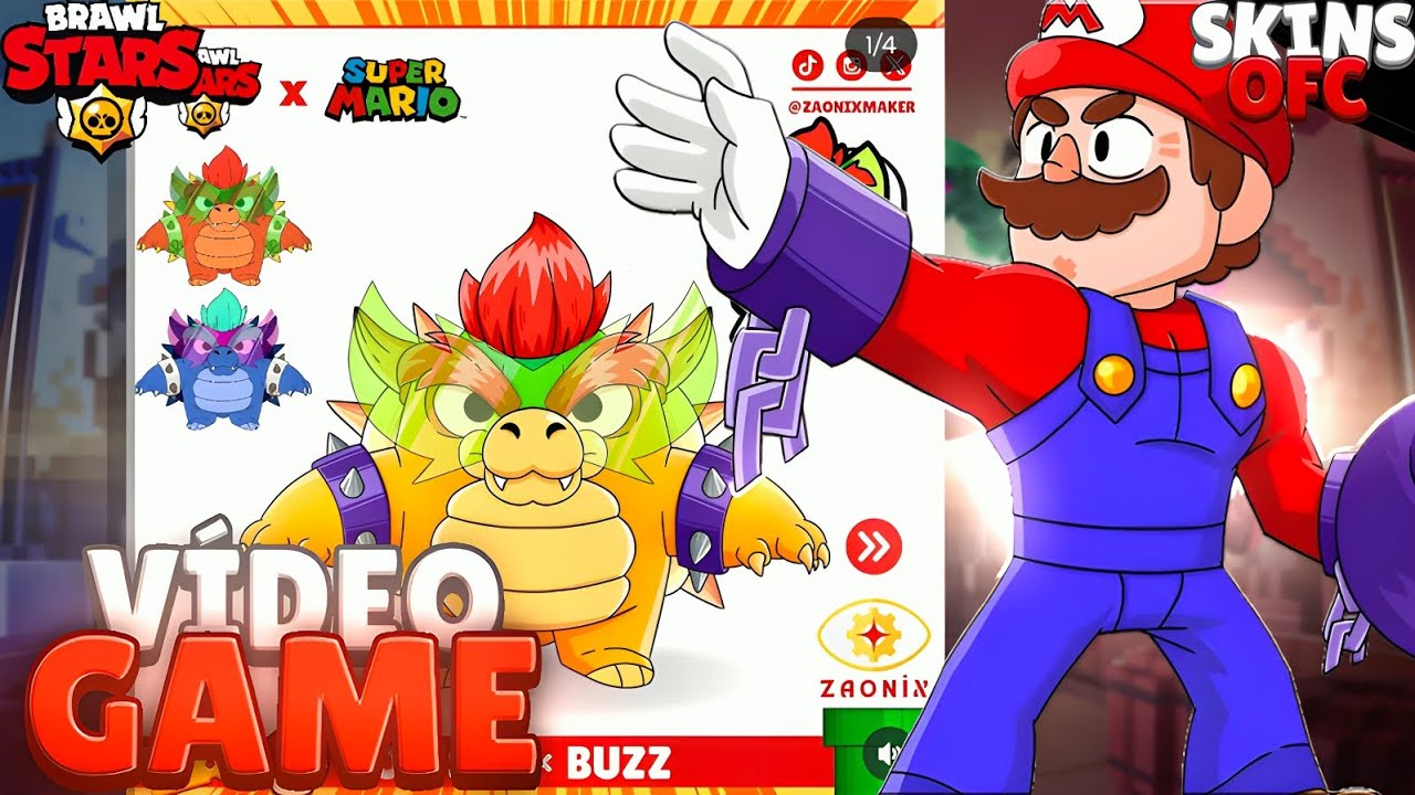 MARIO? CONCEITOS DE SKINS DE VÍDEO GAME! - BRAWL STARS - YouTube