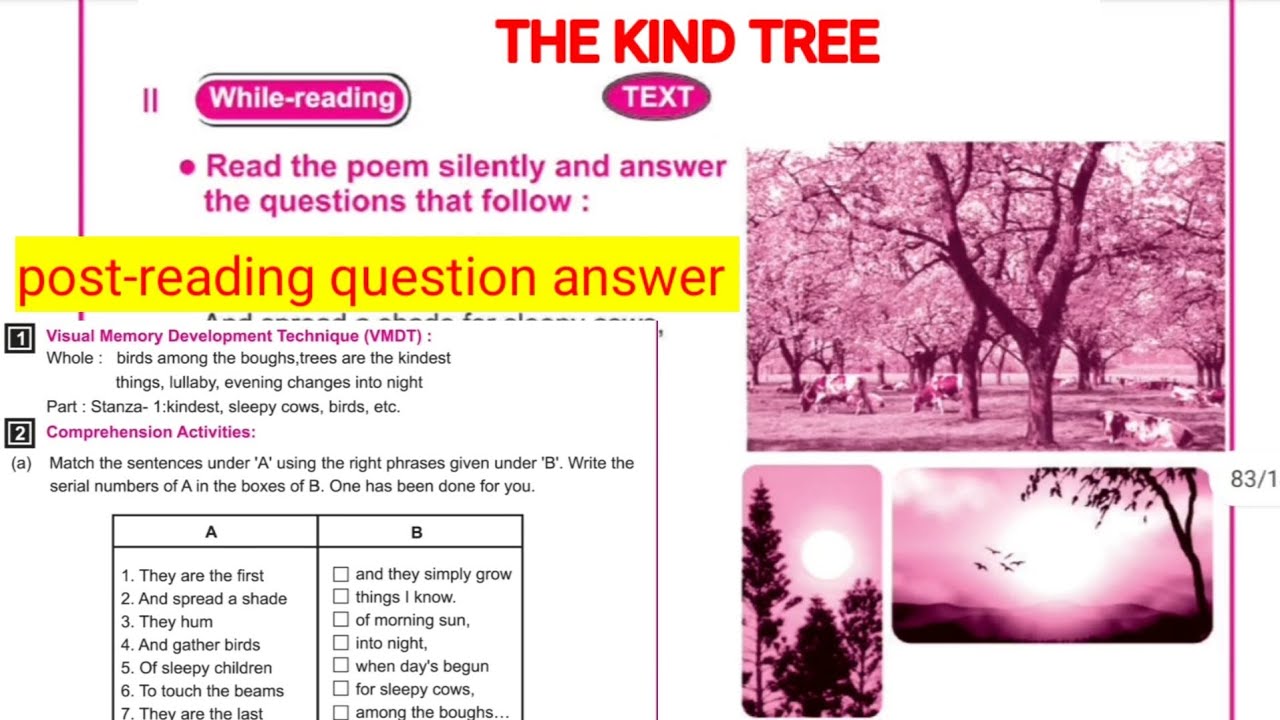 7th class the kind tree (post-reading) question and answer. - YouTube