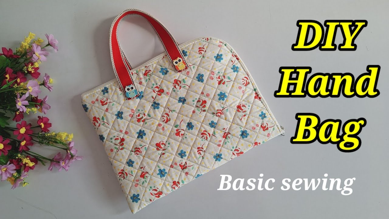 DIY Hand Bag. HOW TO SEW BASIC HAND BAG. Easy to sew. Sewing tutorial ...