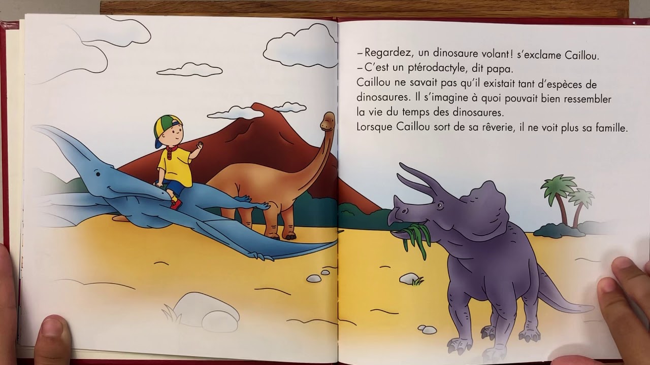 080. Caillou - Sur la trace des dinosaures [French Caillou book reading ...