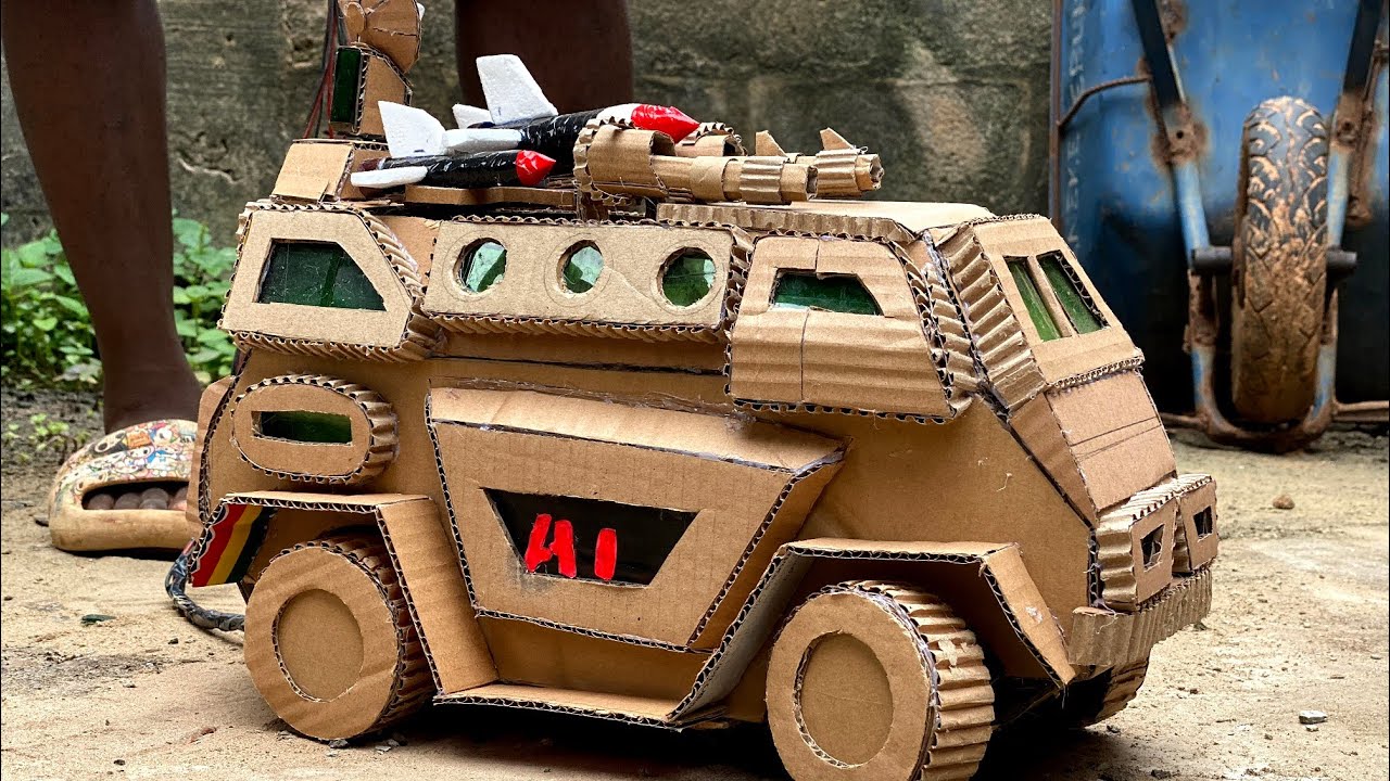 How to make A military truck from cardboard at home - YouTube