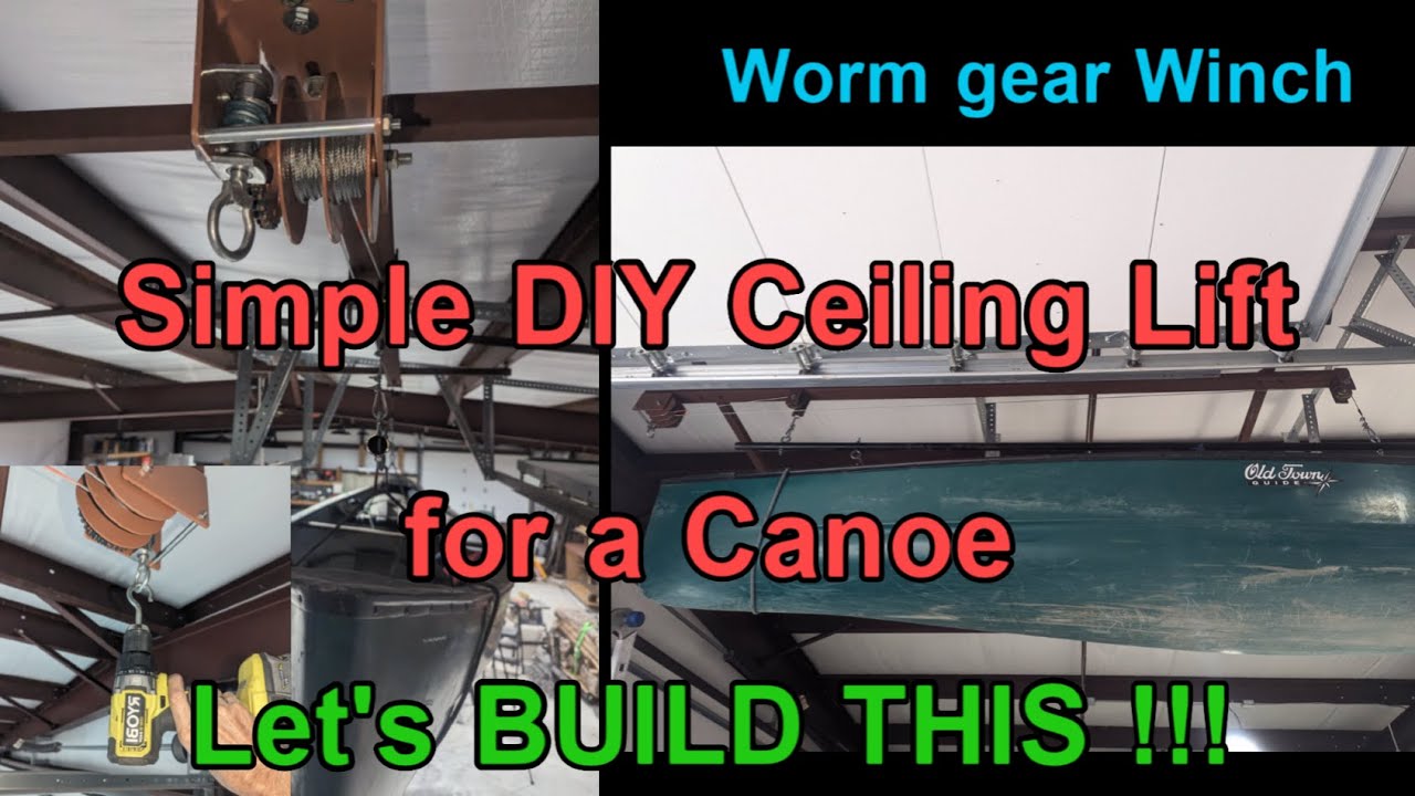 Simple DIY Ceiling Lift - Garage Hoist for a Canoe - YouTube