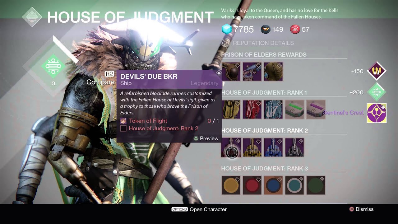 Destiny: House of Wolves - Shadow Thief Reward, Sentinal's Crest ...
