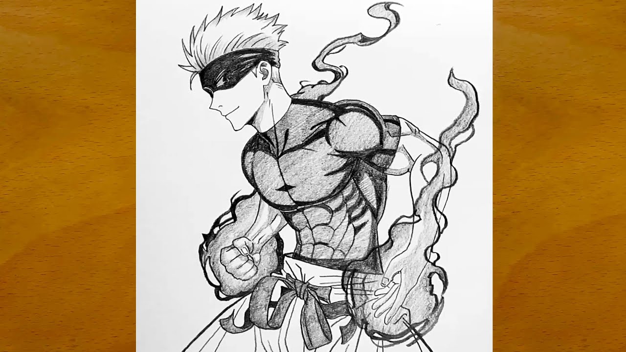 How to Draw Gojo Satoru from Jujutsu Kaisen || Easy Anime Drawing - YouTube