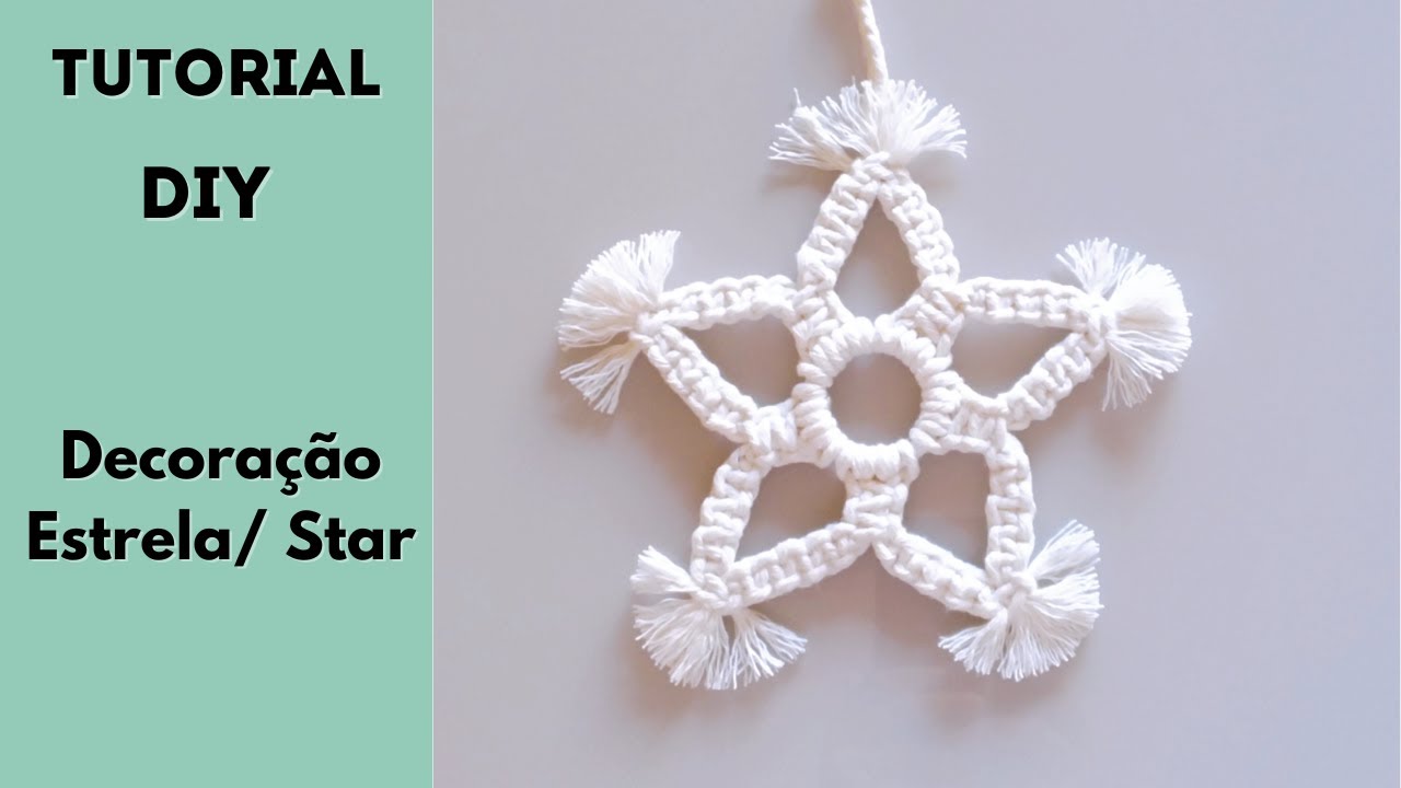 DIY Como fazer ESTRELA em macramê passo a passo / Macrame STAR step by ...