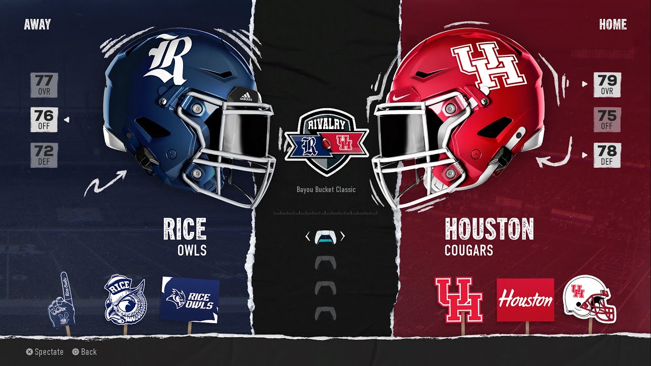 Rice vs Houston Week 3 Simulation 2024 Season - College football 25 ...