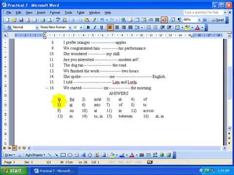 MS word Practical-7 - YouTube