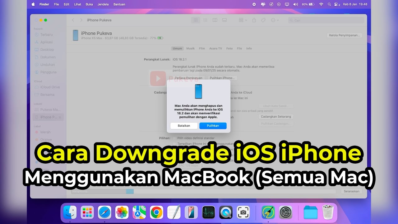 Cara Downgrade iOS iPhone dengan MacBook | Tanpa Aplikasi | Semua iOS ...