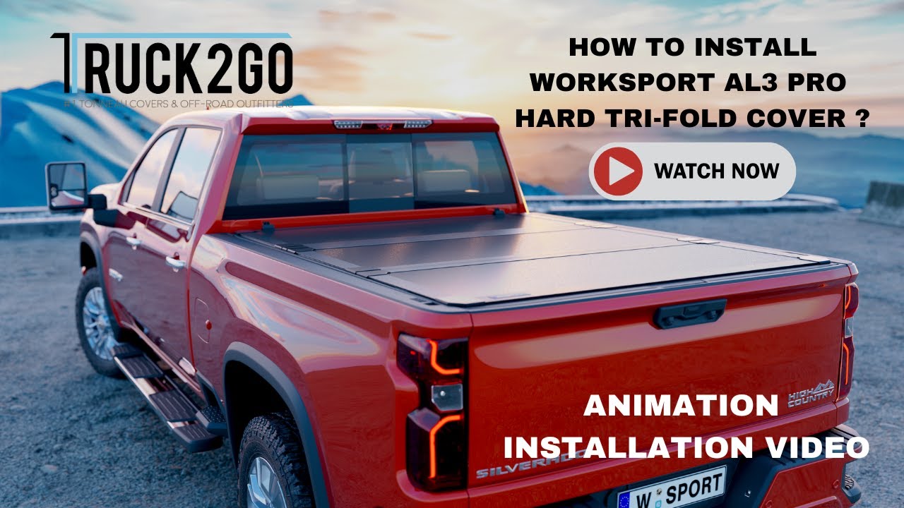 How to Install Tonneau Cover Worksport AL3 PRO Tri-Fold Hard Tonneau ...