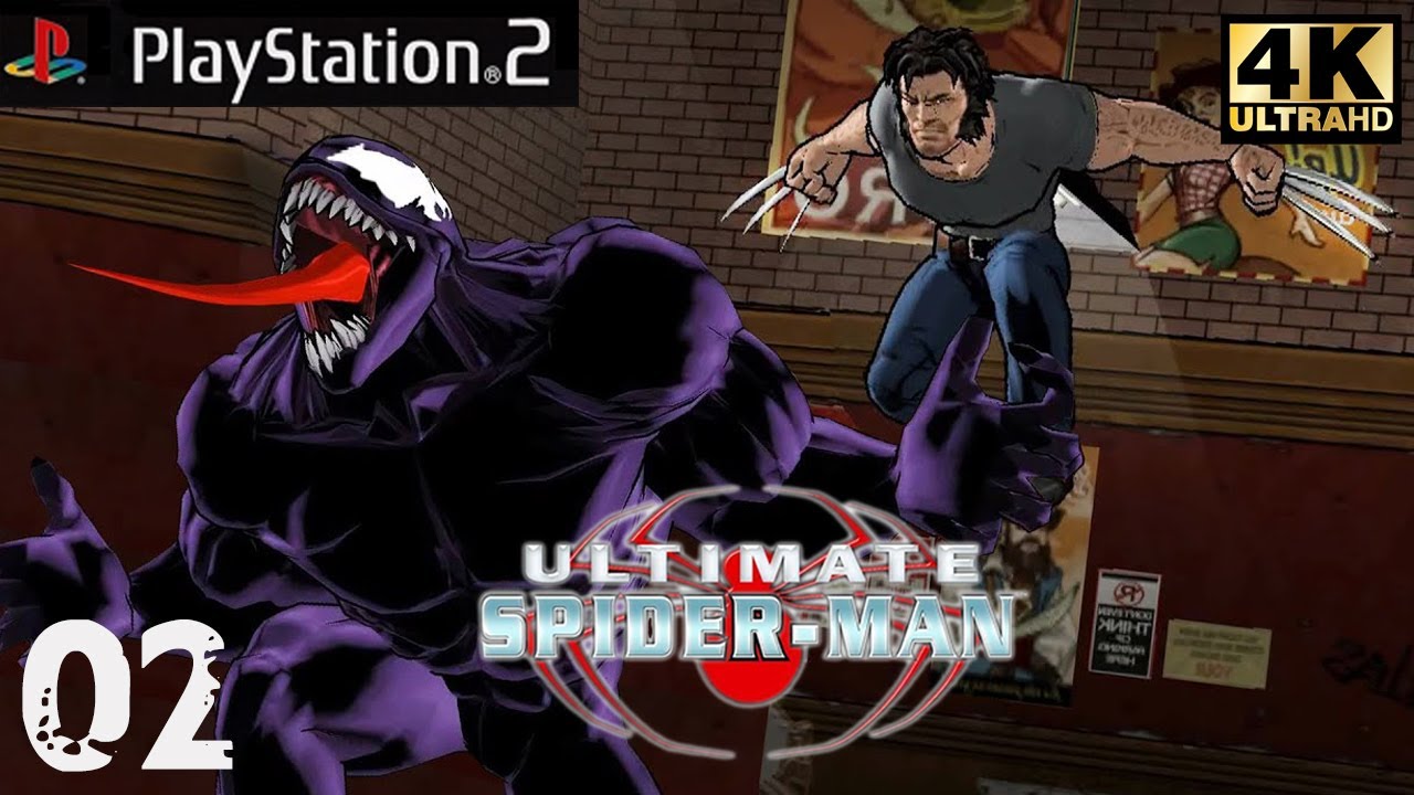 PS2 Ultimate Spider-Man Walkthrough 2 Venom vs The Wolverine Boss Fight ...