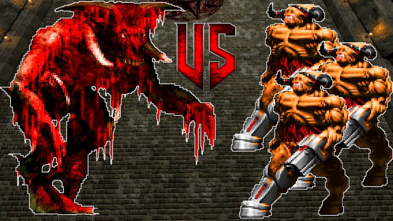 Cyberdemons vs Rotten Icon of Sin - DOOM Monster Infighting - Cinematic ...