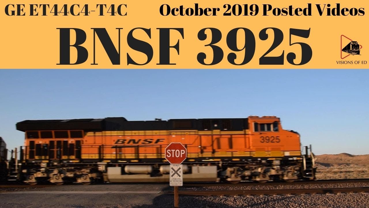 BNSF Manifest Mixed Freight Train Eastbound Lead By GE ET44C4 -T4C Locomotive BNSF 3925 - YouTube