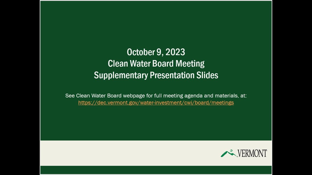 Clean Water Board Meeting October 9, 2023 - YouTube