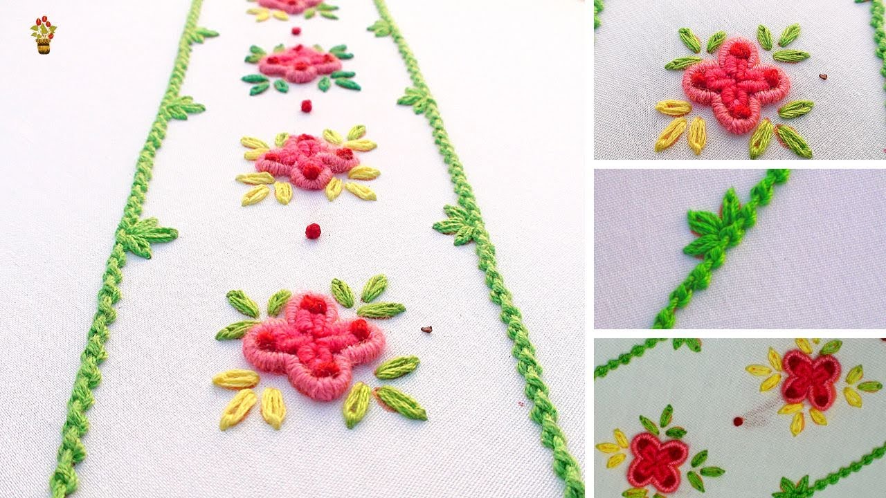 So Cute But Simple Border Design, 4 Stitch Border Design - YouTube